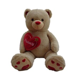 pioupiou jumbo 48" plush teddy bear with i love you heart (birthdays, holidays, engagements, mother's day, sweetest day)