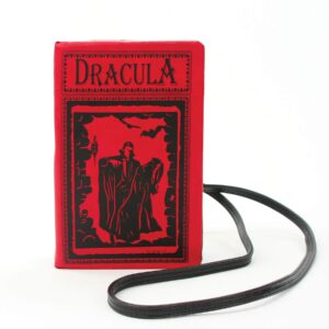 dracula book cross body bag in vinyl, red