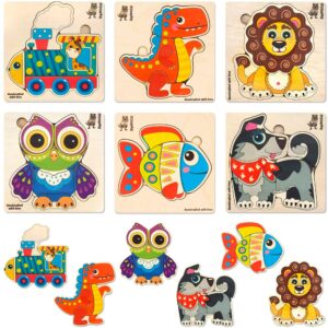 quokka wooden puzzles for toddlers 3-4 - 6xset toddler puzzles ages 3-4 - wood learning montessori toys 3-5 year old - preschool animal travel game gift for boys & girls