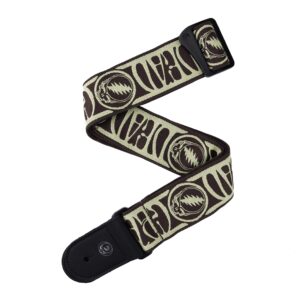 d'addario grateful dead woven guitar strap steal your face, tan/brown (50gd01)