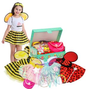 fedio dress up clothes for little girls - kids dress up & pretend play princess dress up trunk costume for girls 3-6 years