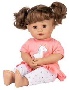 adora my cuddle & coo babies collection, 15" baby doll in sweet powder scent and 5 touch activated sounds: she cries, coos, giggles, kisses back & says momma birthday gift for ages 3+ - unicorn magic