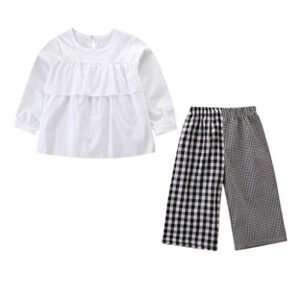 toddler outfits cute ruffle long sleeve top and plaid pants mitiy 2pcs baby girl clothes set