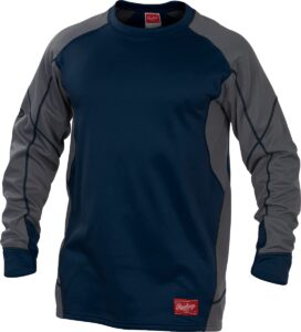 rawlings kids' athletic fit pullover, navy, medium