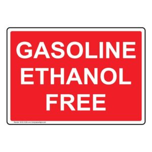 compliancesigns.com gasoline ethanol free label decal, 7x5 inch vinyl for gases