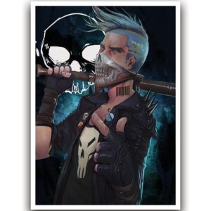 fantasy north - sid wilde - skull gang member - 100 smooth matte tcg trading card sleeves - fits magic mtg commander pokemon and other card games - playing card sleeves