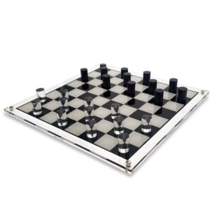 ondisplay 3d luxe acrylic checkers set, clear