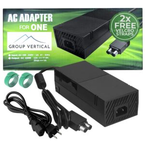 replacement for xbox one power supply - 2023 usa version for xbox 1 power cord - ultra quiet successor for original xbox 1 power supply brick charger ac adapter - 100 - 240v - output dc 220w 12 volt