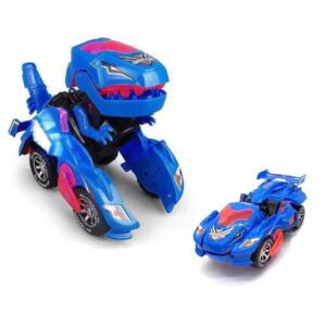 hengbang transforming toys, dinosaur cars combined into one,automatic transformation, transformation of dinosaur led cars, lamps (blue)