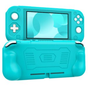 moko grip case compatible with switch lite, anti-collision non-slip shockproof silicone case cover shell compatible with switch lite 2019 - turquoise