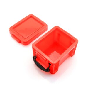 maxmoral mini decoration plastic storage box accessories for 1/10 rc rock crawler axial scx10 rc car truck parts red