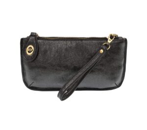 joy susan ladies crossbody wristlet clutch lustre lux - black