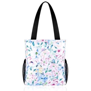 women tote bag girls floral shoulder purse beach hand bag with zipper pockets for daily travel work school yoga (fantasy bloom)