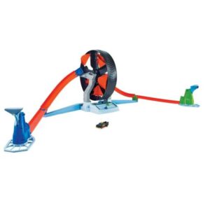 hot wheels spinwheel challenge play set for 5 year olds and up, multi