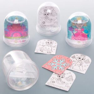 baker ross at168 snow princess color in snow globe kits - pack of 4, arts and crafts for kids