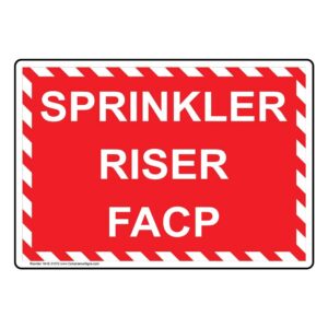 compliancesigns.com sprinkler riser facp safety sign, 10x7 inch plastic for fire safety/equipment