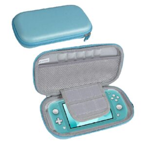 hermitshell hard eva travel case for nintendo switch lite gaming with 12 game cartridges (turquoise)