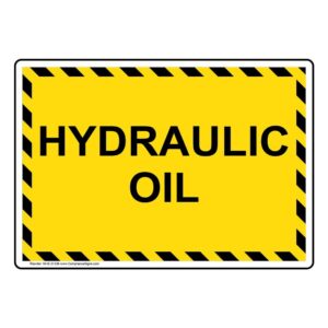 compliancesigns.com hydraulic oil label decal, 7x5 inch vinyl for fuel