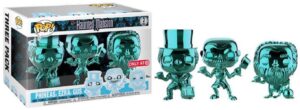 pop! disney the haunted mansion 3 pack teal metallic chrome, phineas, ezra, gus; exclusive!