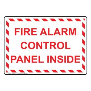 compliancesigns.com fire alarm control panel inside safety sign, 10x7 inch plastic for fire safety/equipment