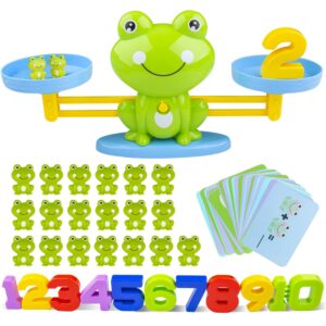 inpher frog balance math game, 85 piece kids kindergarten toddler learning games preschool learning activities educational toys for 3 4 5 6 7 year old stem montessori number counting toy