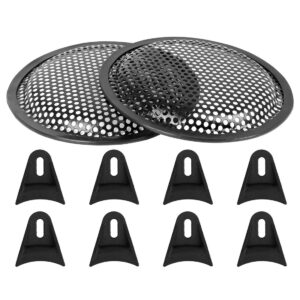 x autohaux universal 6 inch car audio speaker subwoofer metal waffle grill cover protector with rubber edge and clips 2pcs