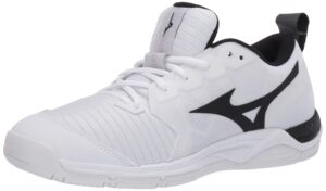 mizuno womens wave supersonic 2 volleyball shoe, white/black, 8.5 us