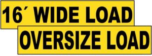 compliancesigns.com 16' wide load/oversize load banner, 2-sided 72x12 inch vinyl for transportation, made in usa