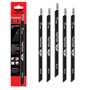 5 x topstools jstt1044d t1044d 10" (250mm) long clean and fast cuts wood cutting jigsaw blades compatible with bosch, dewalt, makita, milwaukee and many more