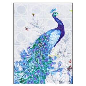 happishare 5d diy full diamond painting rhinestone 3d peacock pictures of crystals embroidery kits arts, crafts & sewing cross stitch