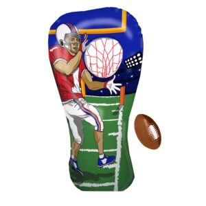 island genius inflatable football toss party game, 60-inch football player football target practice for kids, football games for kids party, football toys football games for boys 8-12 girls & family