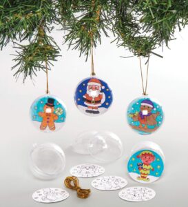 baker ross at163 christmas colour in baubles, festive arts and crafts (pack of 8), assorted