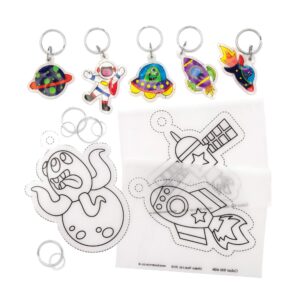 baker ross ltd solar system super shrink keyrings, arts and crafts for kids (pack of 8)