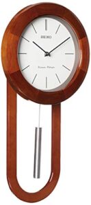 seiko circular & sleek wall clock with pendulum and dual chimes