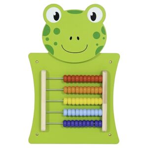 spark & wow frog activity wall panel - ages 18m+ - montessori sensory wall toy - abacus activity - busy board - toddler room décor