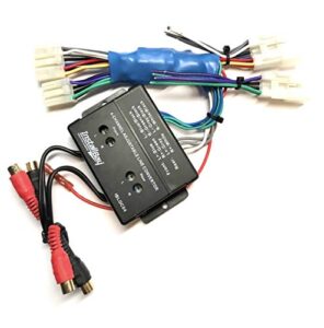 4 channel add an amp amplifier adapter interface to factory oem car stereo radio for toyota 95-16 tacoma, 00-18 tundra +more - no factory jbl/premium amp systems- vehicles listed below