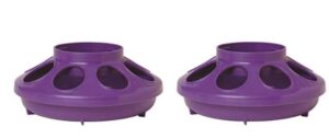 little giant 2 pack of plastic baby chick feeder bases, 1 quart size, purple