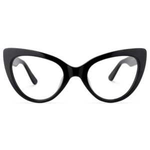 zeelool women's stylish cat eye glasses frame with clear lens claudette zoa01968-01 black