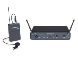 samson technologies concert 88x presentation wireless system with lm5 lavalier microphone (d band), black