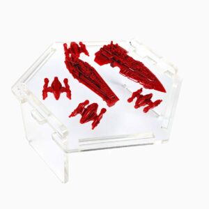 the broken token fleet stand - twilight imperium 4 compatible clear acrylic stands with tabbed feet and slotted tops