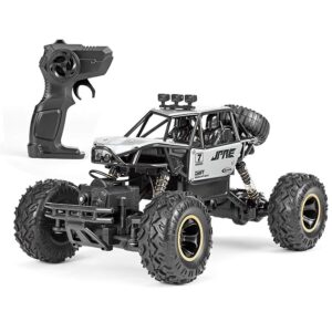 goolrc 1/16 alloy rc car, 2.4ghz remote control buggy, 4wd off-road rock crawler, 15km/h high speed climbling truck car rtr for kids (silver)