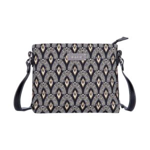 signare tapestry crossbody bag shoulder purse for women in luxor art deco style design (xb02-luxor)