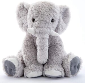 toys studio 19.6 inch stuffed elephant animal soft giant elephant plush gift for girls, boys (gray)