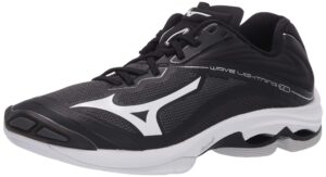 mizuno wave lightning z6 womens volleyball shoe, blacksilver, 8