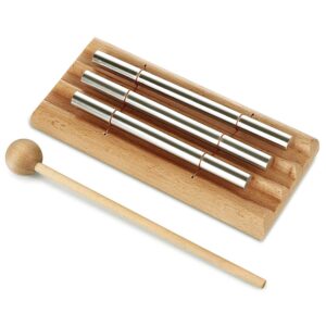 meditation trio chime, three tone solo percussion instrument for prayer, yoga, eastern energy chime for meditation and classroom use