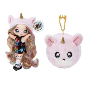 mga entertainment na! na! na! surprise 2-in-1 fashion doll & plush pom with confetti balloon unboxing, multicolor (styles may vary)