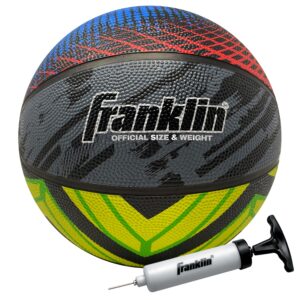 franklin sports mystic basketball - official size basketball - indoor + outdoor basketball - 29.5" rubber basketball - air pump included