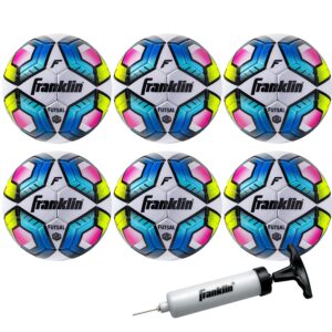 franklin sports futsal ball - low bounce futsal and indoor soccer training ball - heavy indoor + outdoor futsal ball - size 3-6 pack with pump