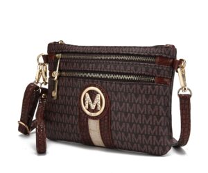 mkf collection women crossbody bag, adjustable strap small wristlethandbag shoulder bag by mia k