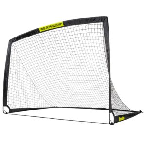 franklin sports blackhawk backyard soccer goal - portable kids soccer net - pop up folding indoor + outdoor goals - 6'6" x 3'3" - black